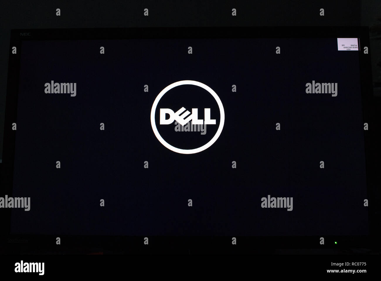 PARIS, FRANCE - DEC 18, 2017: Dell Computers logotype on the NEC ...