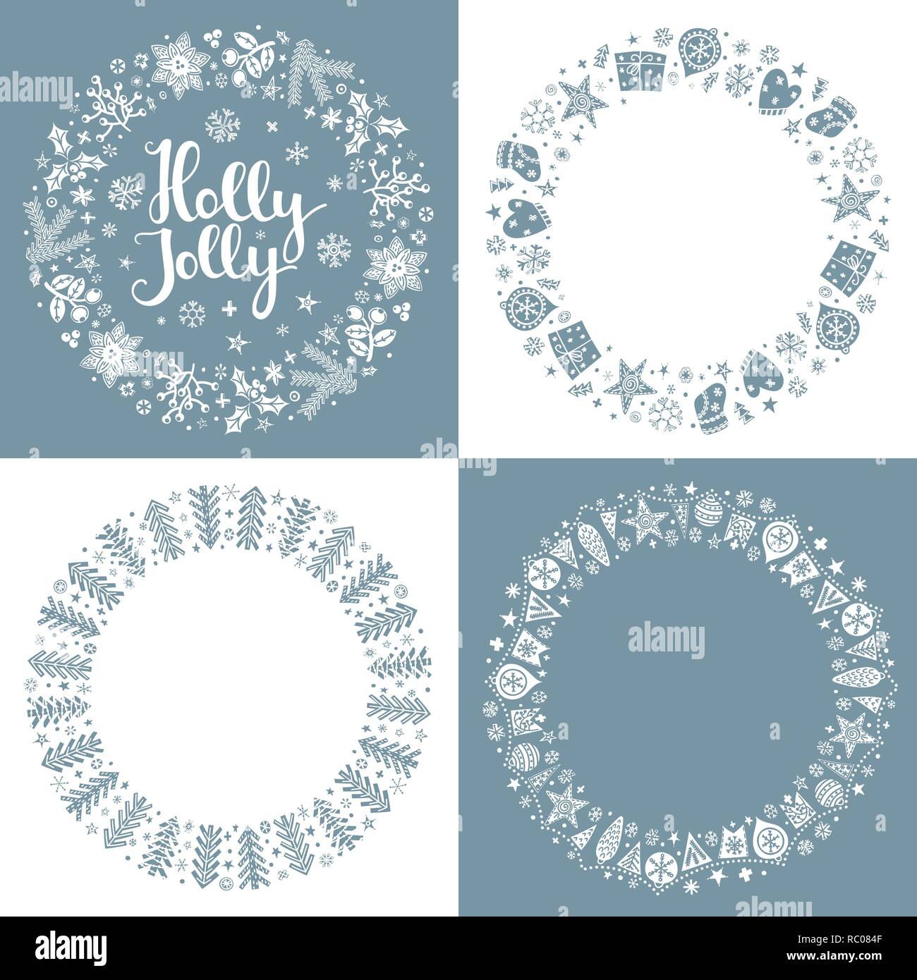 Set of Xmas greeting frames Stock Vector Image & Art - Alamy