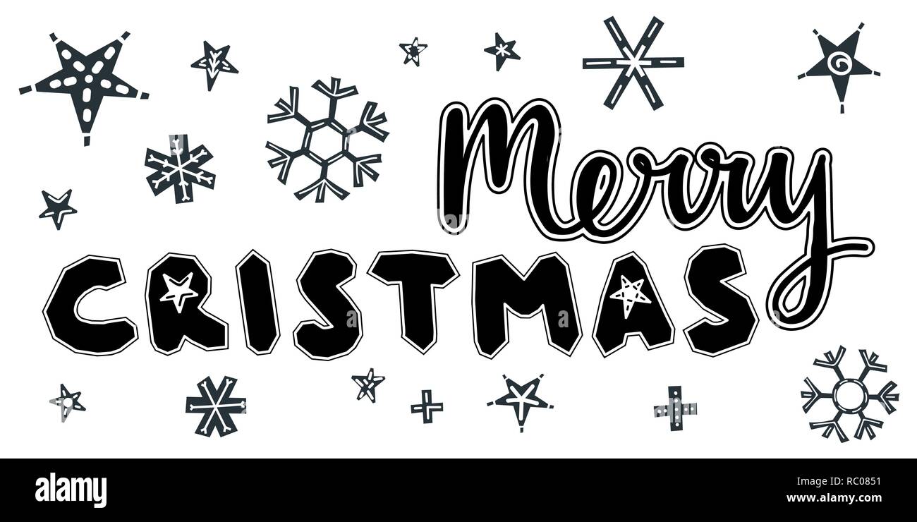 Vector monochrome illustration christmas hi-res stock photography and ...