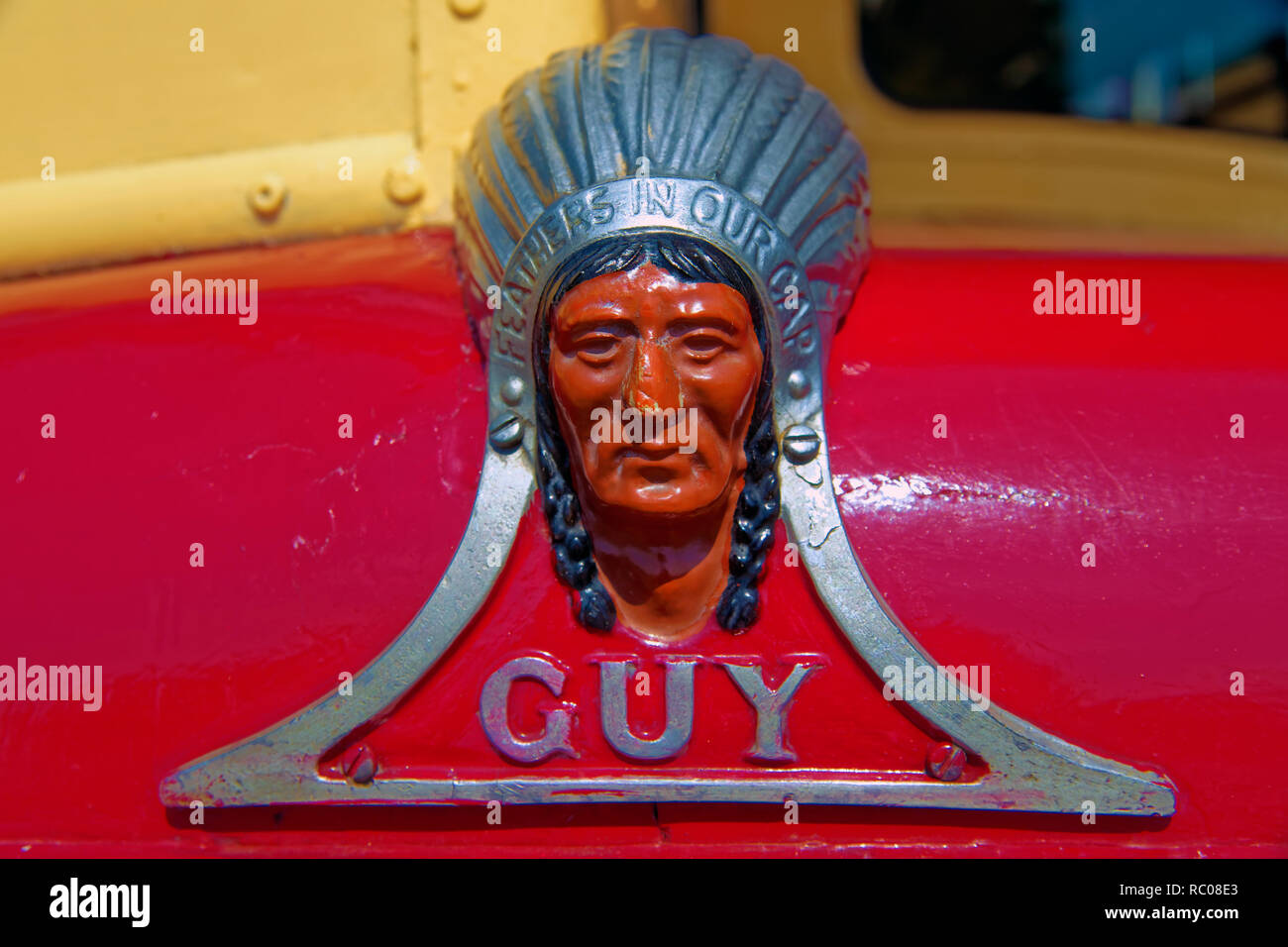 This is the Native American mascot and radiator cap of a bus produced ...