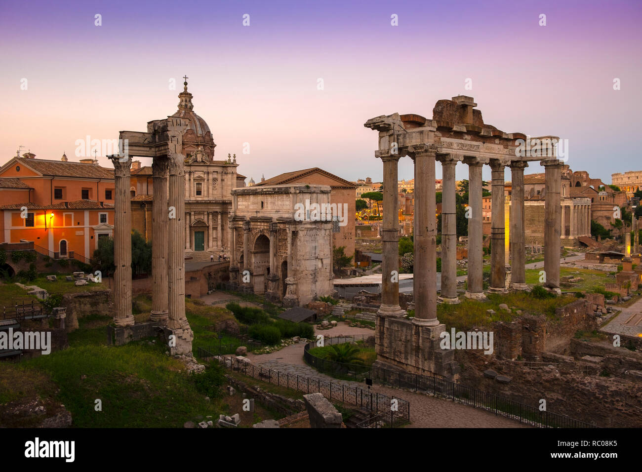 Roman forum by night Stock Photo - Alamy