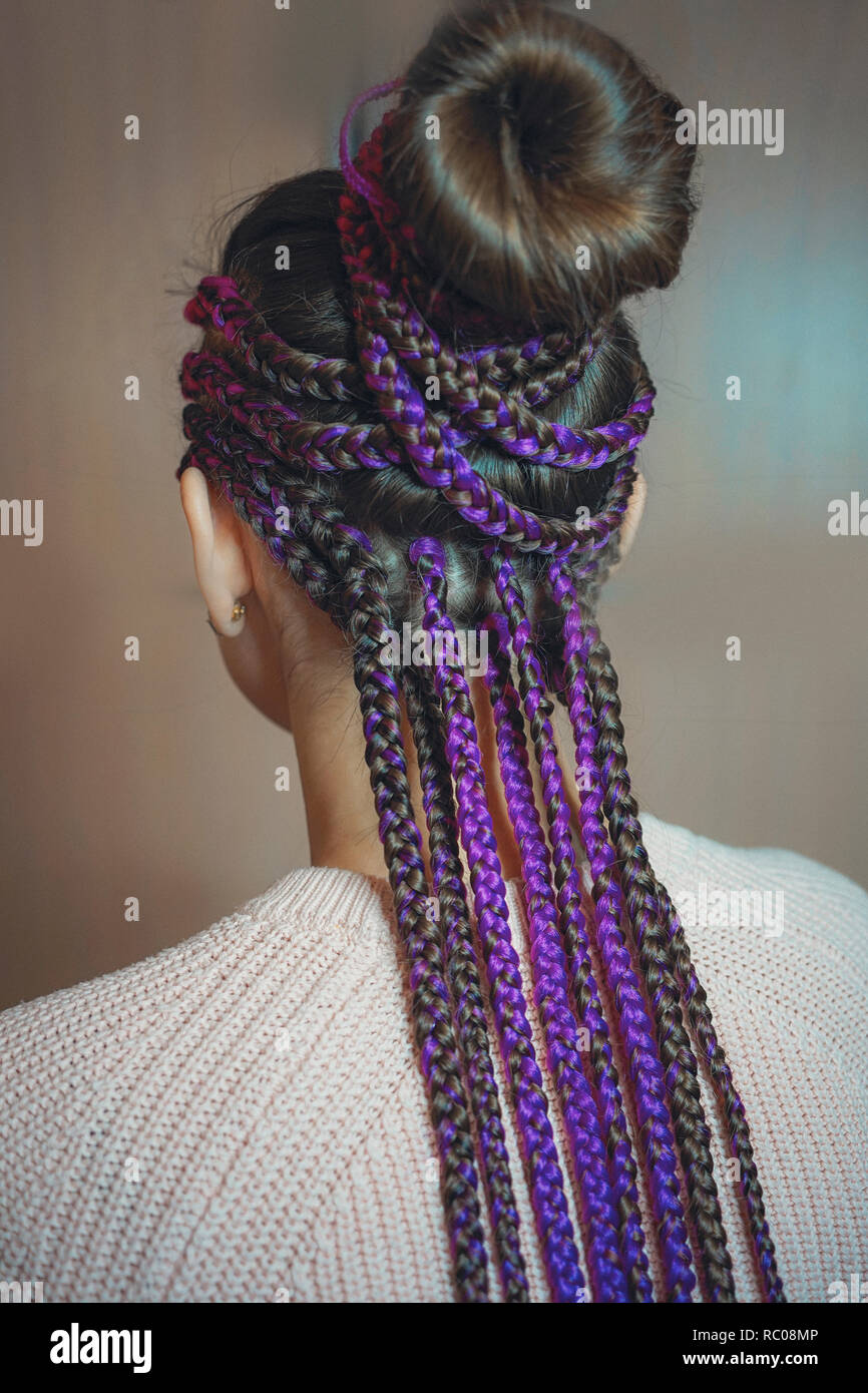 braids on the temple, shaved temple Stock Photo - Alamy