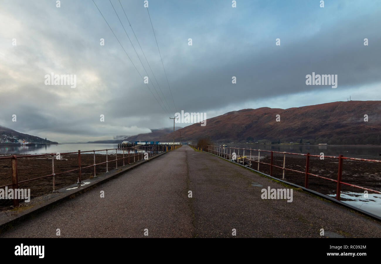 Fort William area next to the dry lake on winter time late December ...