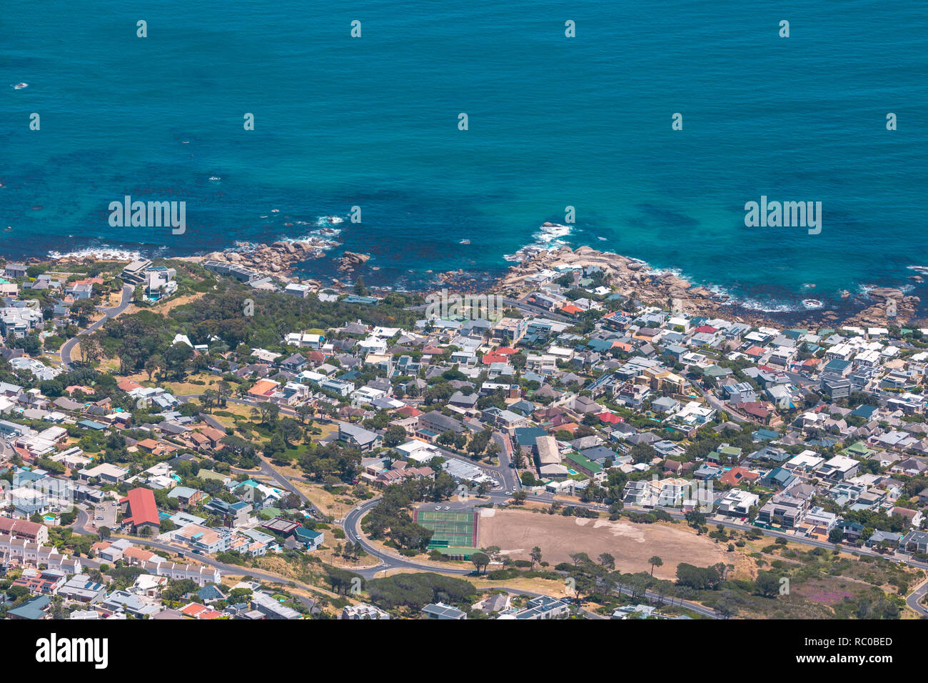 Cape Town coastal district top view from Table Mountain Stock Photo - Alamy