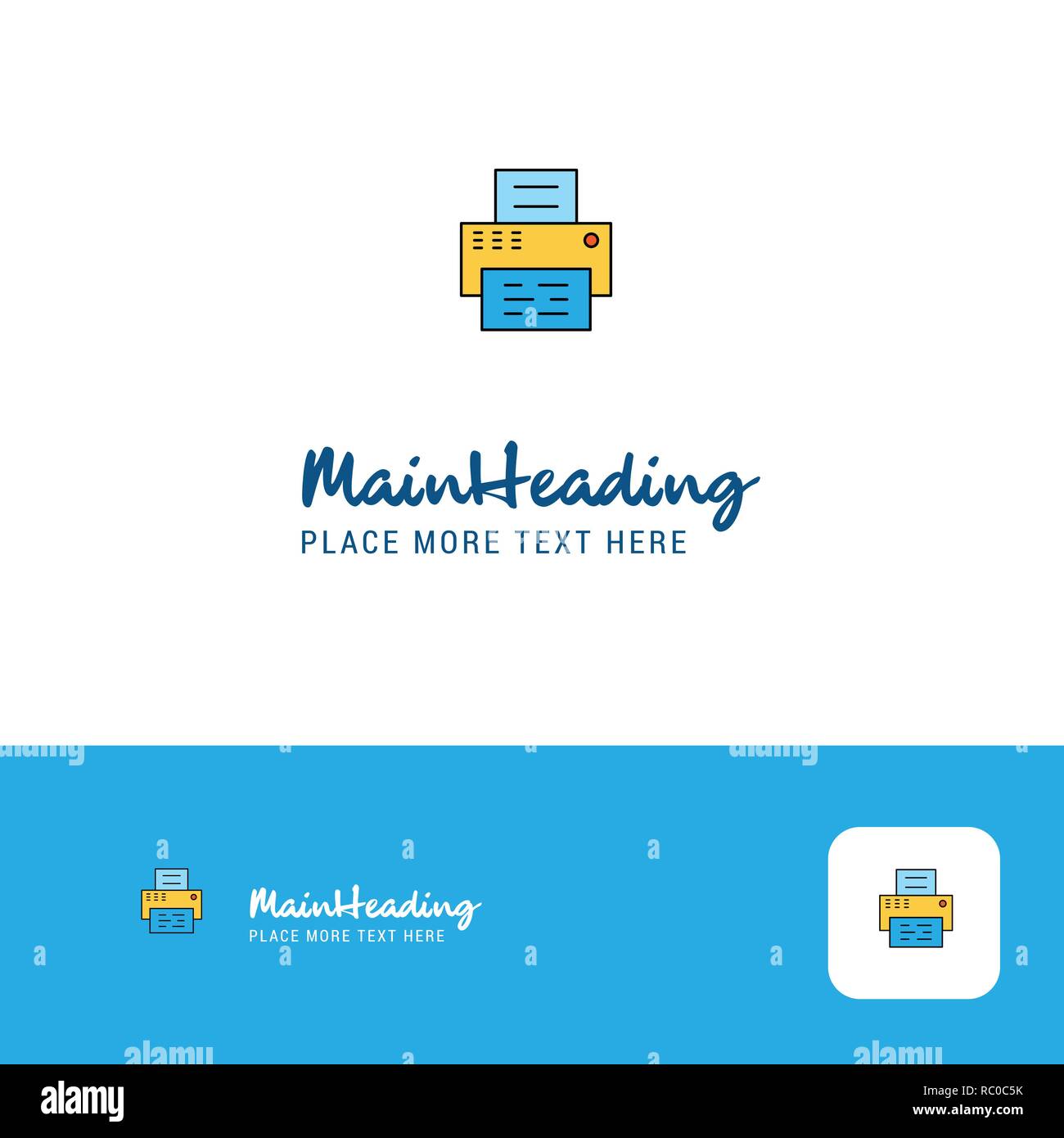 Creative Printer Logo Design. Flat color Logo place for Tagline. Vector ...