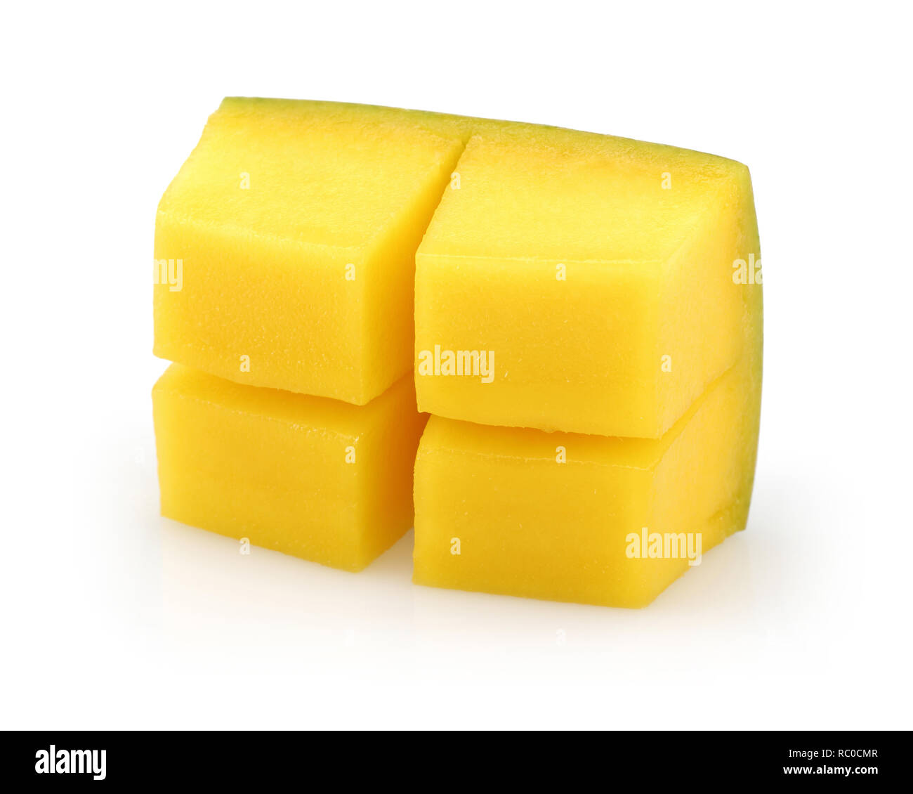 Mango slice cut isolated on white background Stock Photo - Alamy