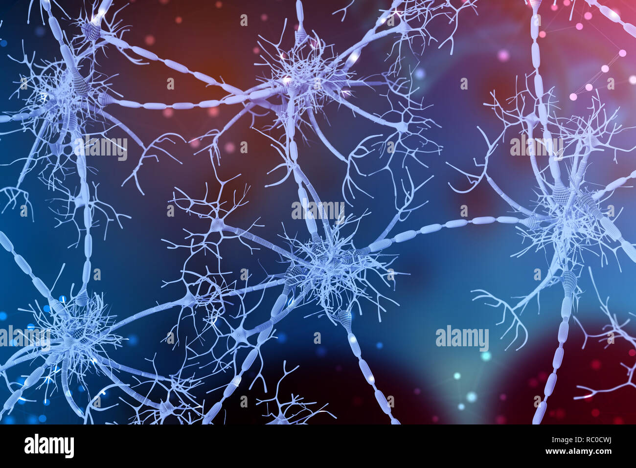 3d illustration of neural networks on a digital background. The concept ...