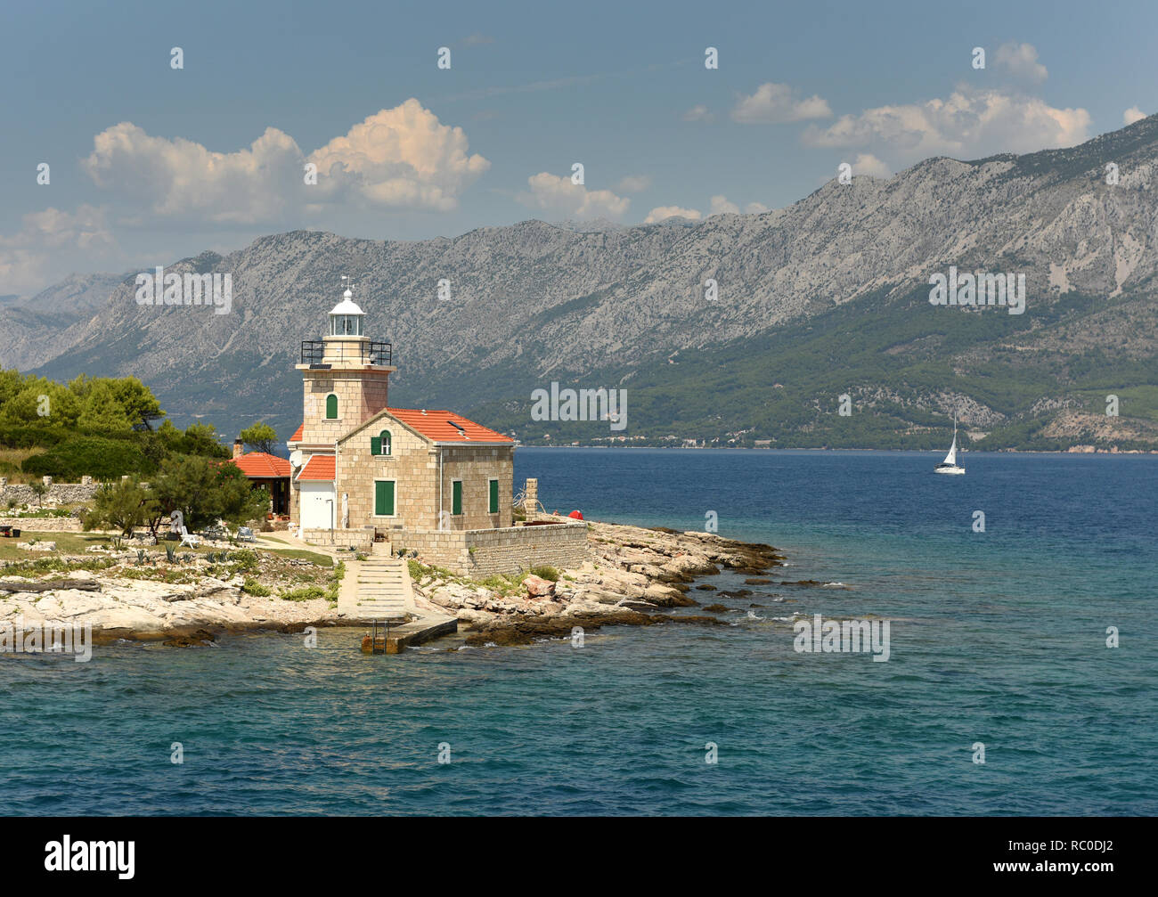 Sucuraj Lighthouse on island Hvar, Croatia Stock Photo - Alamy