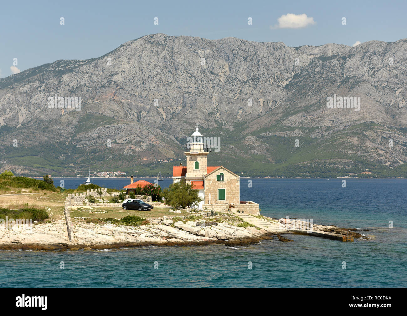 Sucuraj Lighthouse on island Hvar, Croatia Stock Photo - Alamy