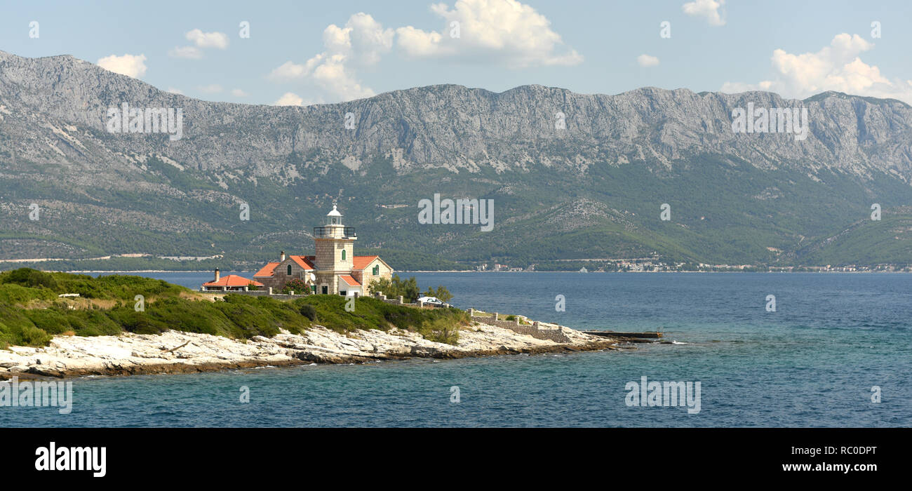 Sucuraj Lighthouse on island Hvar, Croatia Stock Photo - Alamy
