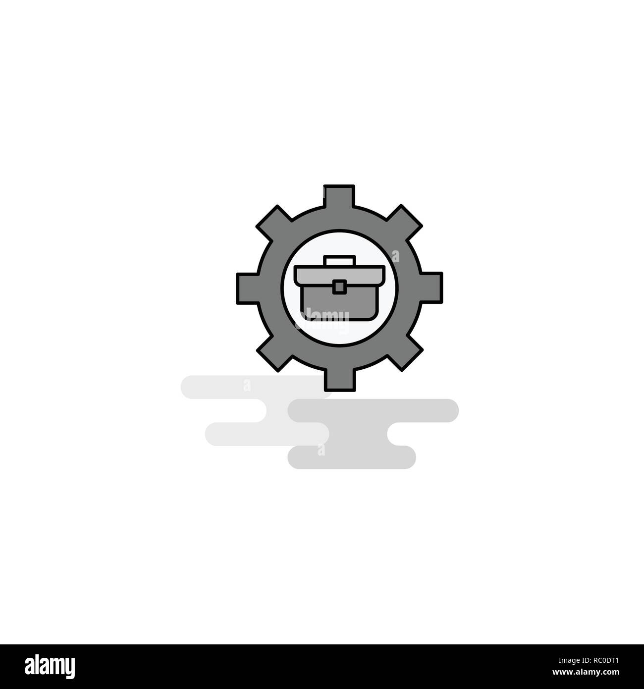Breifcase setting Web Icon. Flat Line Filled Gray Icon Vector Stock ...