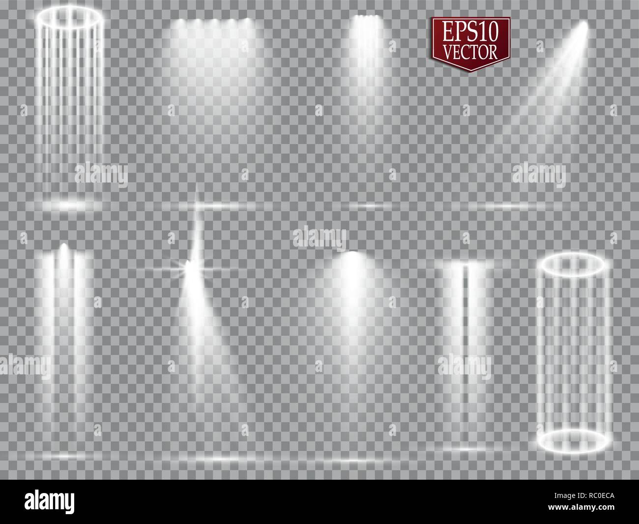 Vector Spotlights. Scene. Light Effects. Glow light effect Stock Vector ...