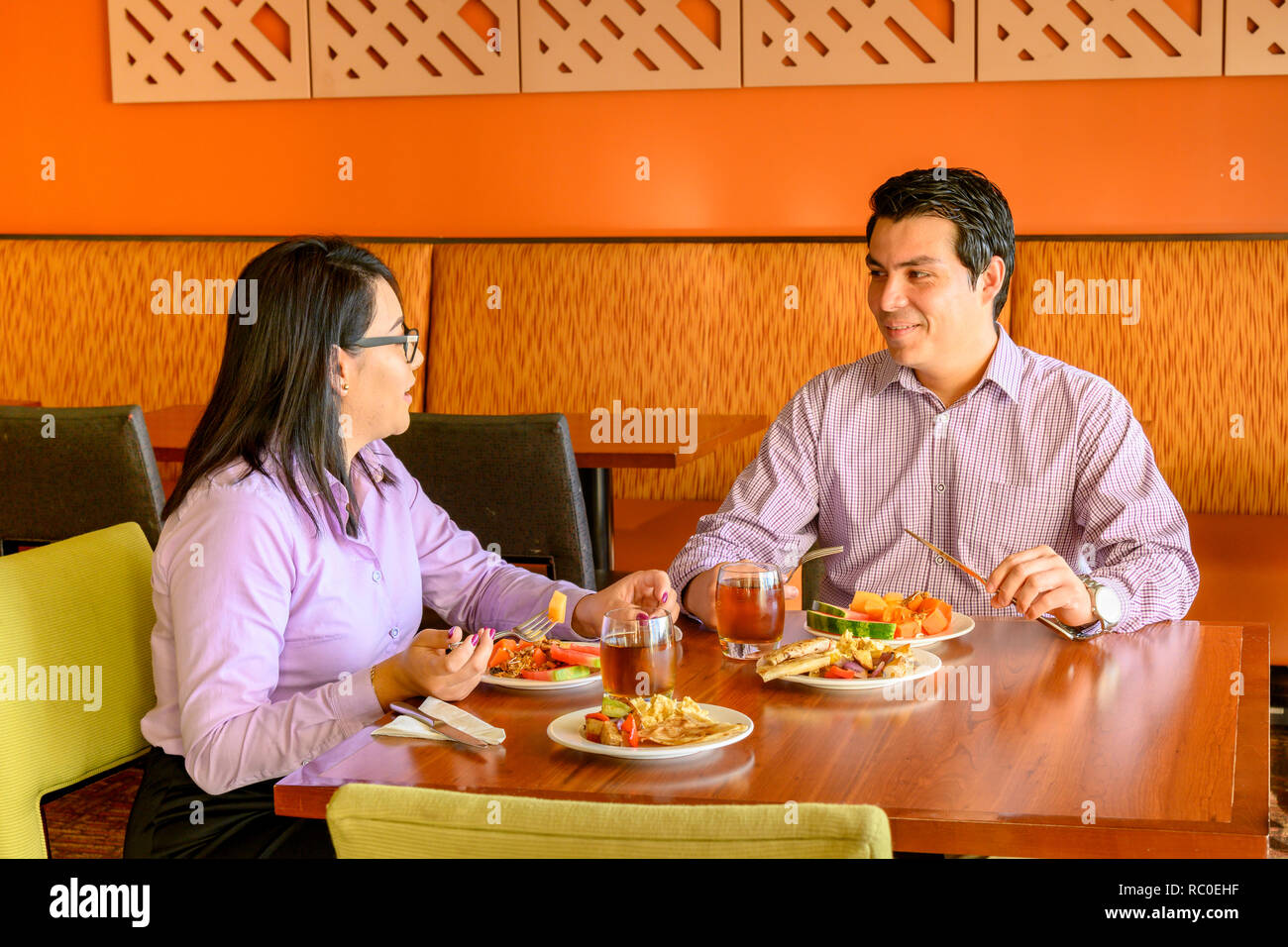 Couple enjoying the breakfast at the Hyatt Place Hotel, La Paz, Baja ...