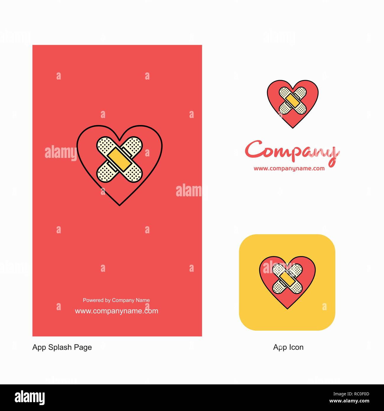 Heart Company Logo App Icon and Splash Page Design. Creative Business ...