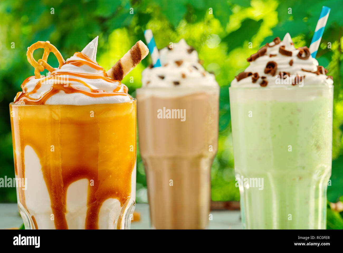 Three different milkshake cocktails Stock Photo - Alamy