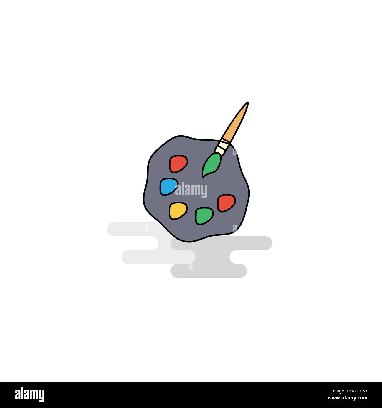 Flat Paint tray Icon. Vector Stock Vector Image & Art - Alamy