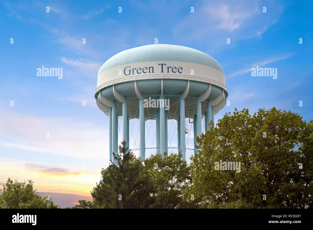 Water tower in Green Tree Pittsburgh Stock Photo - Alamy