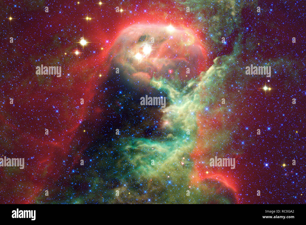 Beautiful galaxy and cluster of stars in the space night. Elements of ...