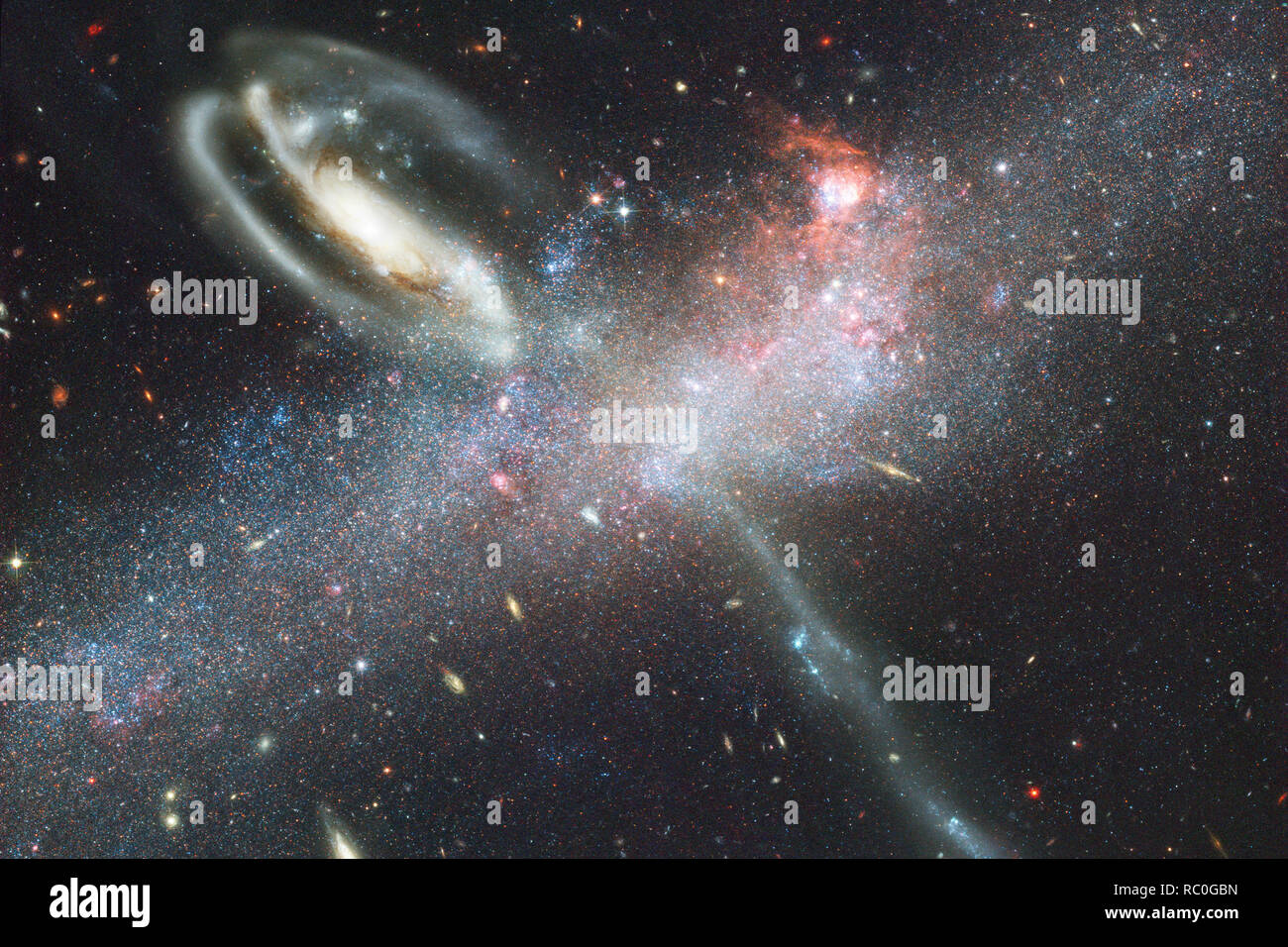 Universe scene with stars and galaxies in deep space showing the beauty ...
