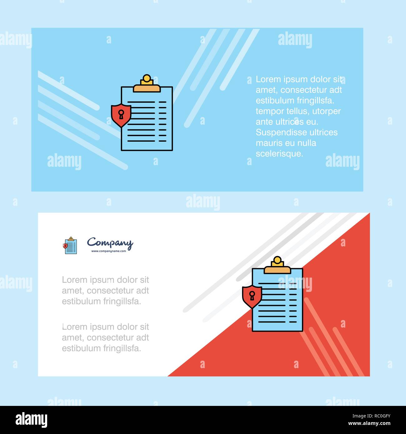 Clipboard abstract corporate business banner template, horizontal ...