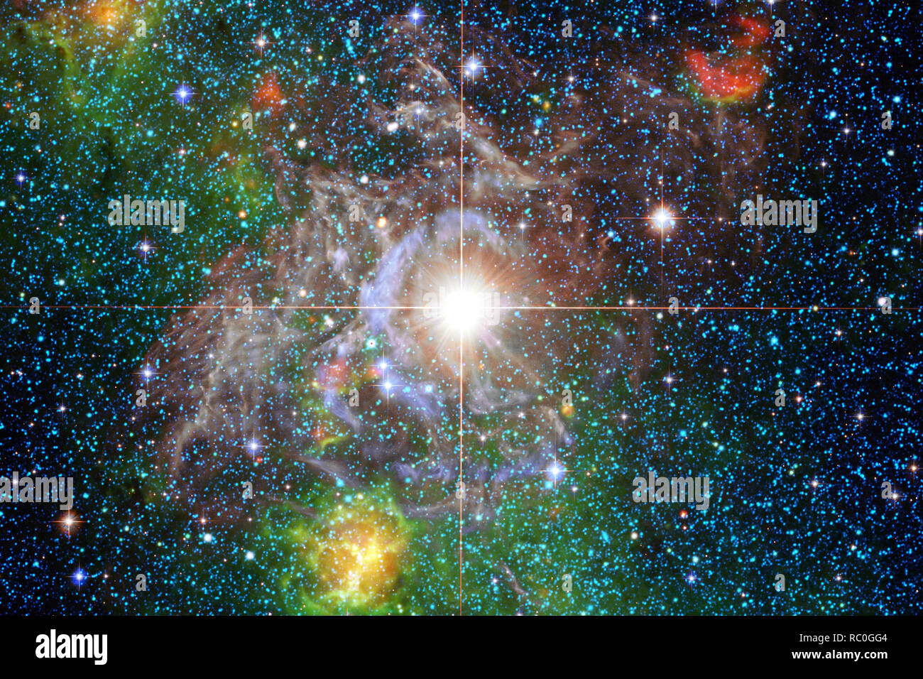 Cosmic landscape, colorful science fiction wallpaper with endless outer ...