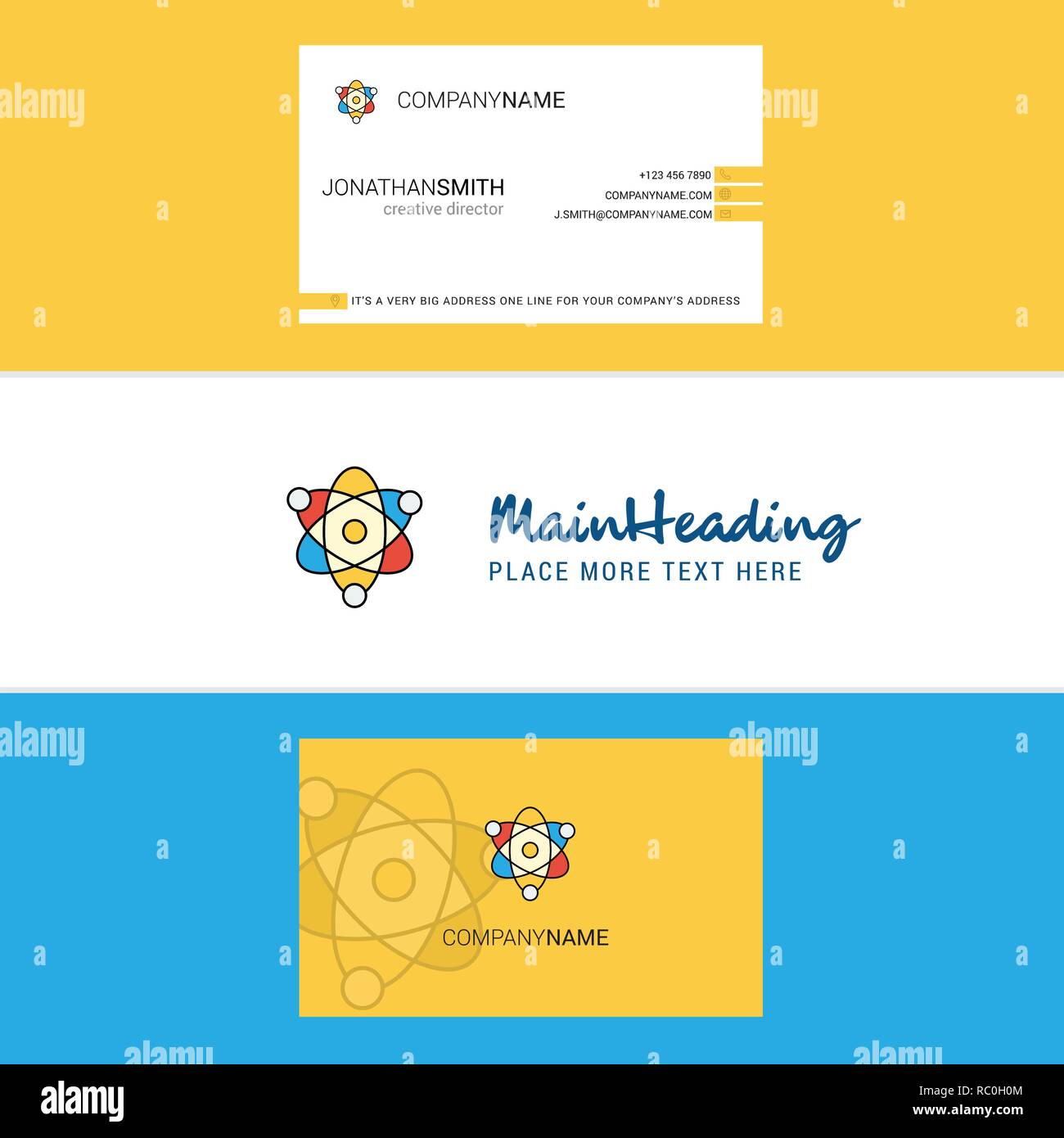 Beautiful Nuclear Logo and business card. vertical Design Vector Stock ...