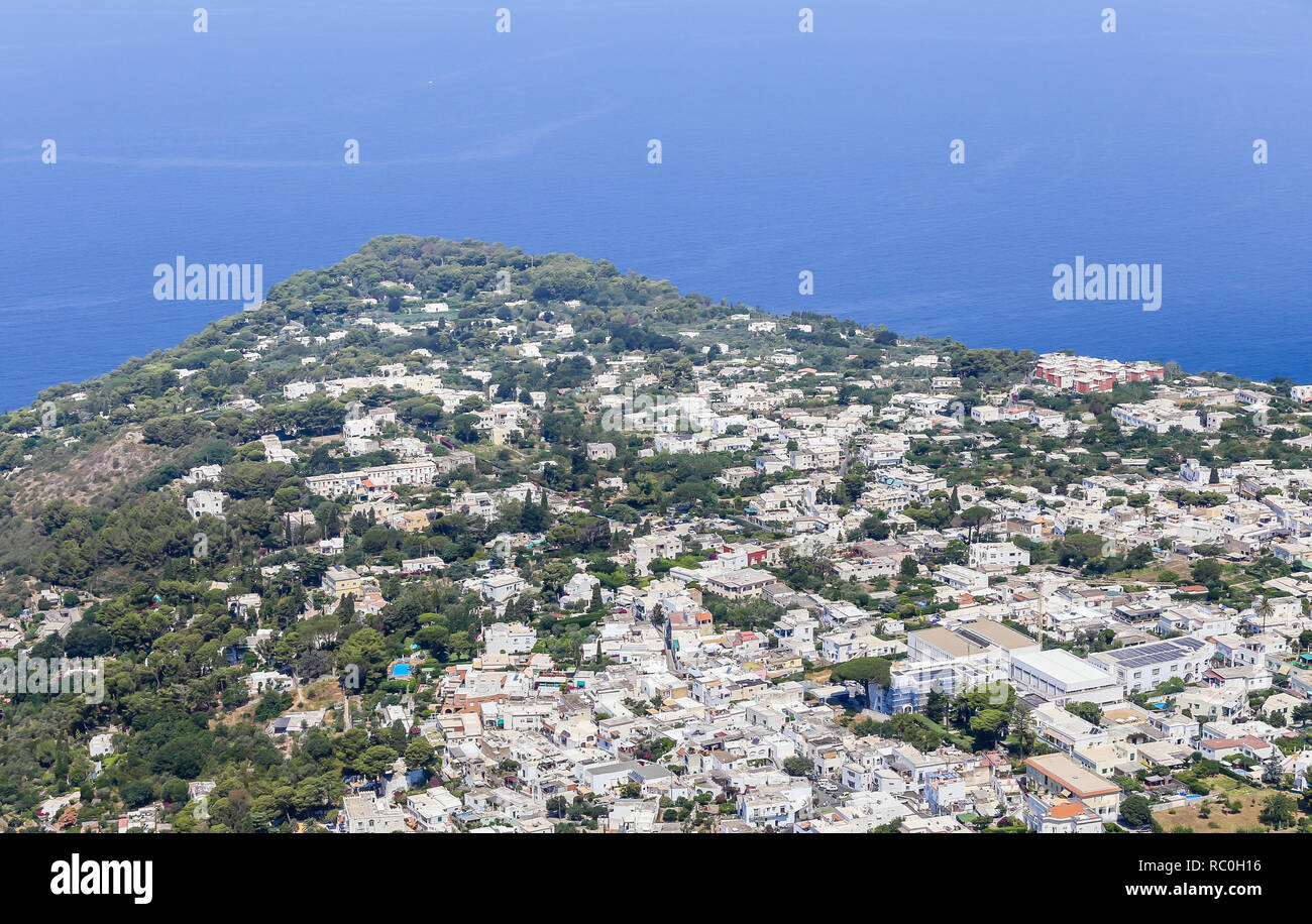 Landscape of the island, view from above. Anacapri. Capri island, Italy ...