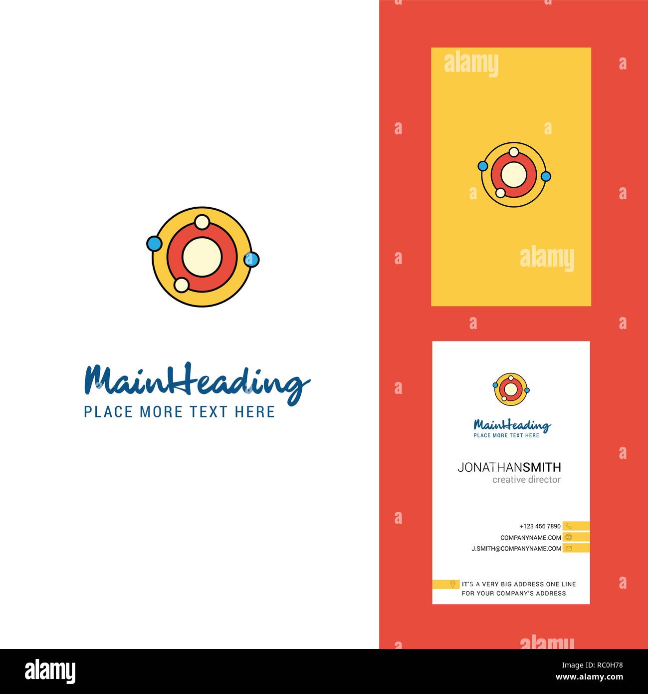 Solar system Creative Logo and business card. vertical Design Vector ...
