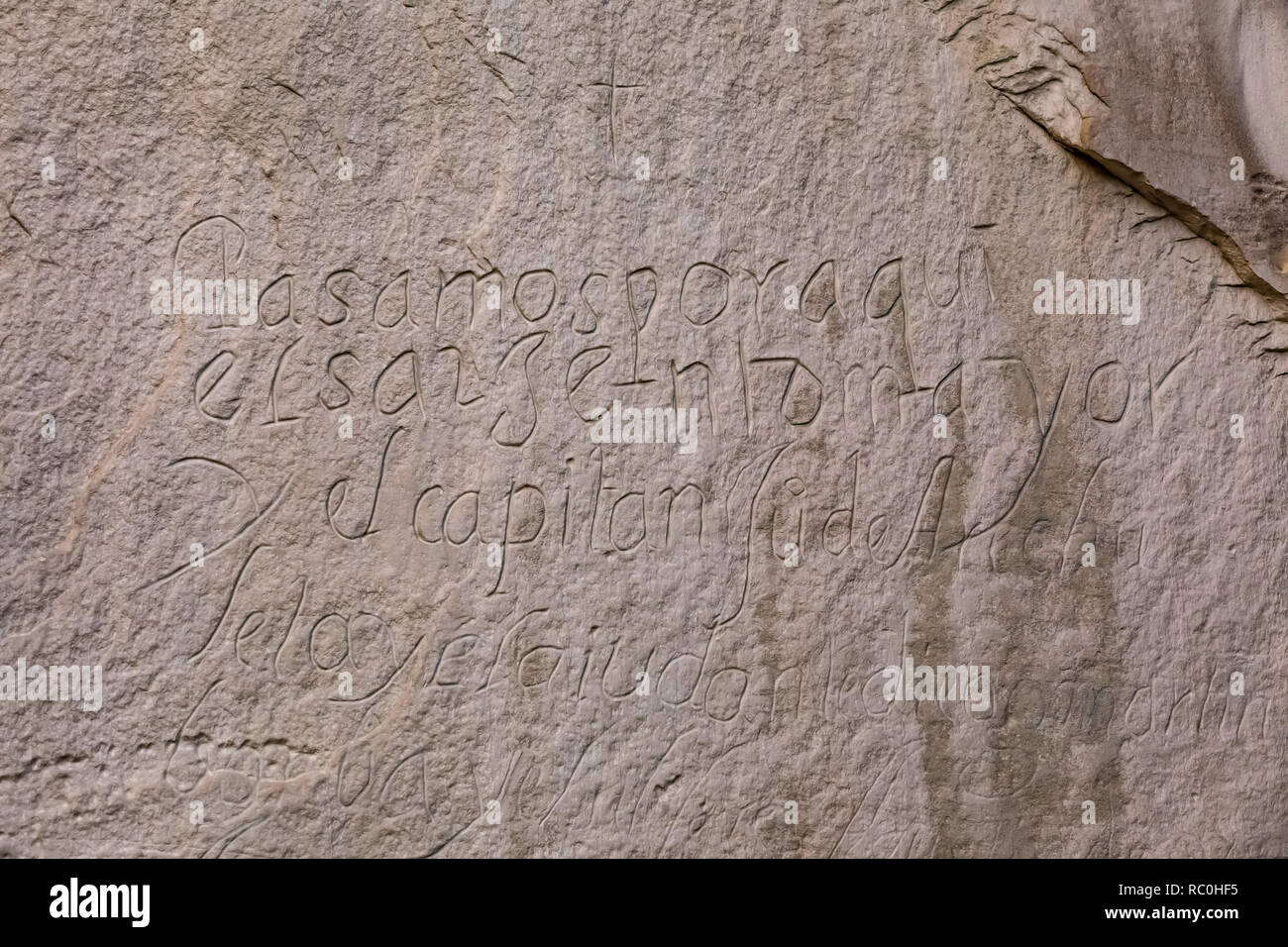 Captain Jan de Archuleta carved his name and rank into Inscription Rock ...