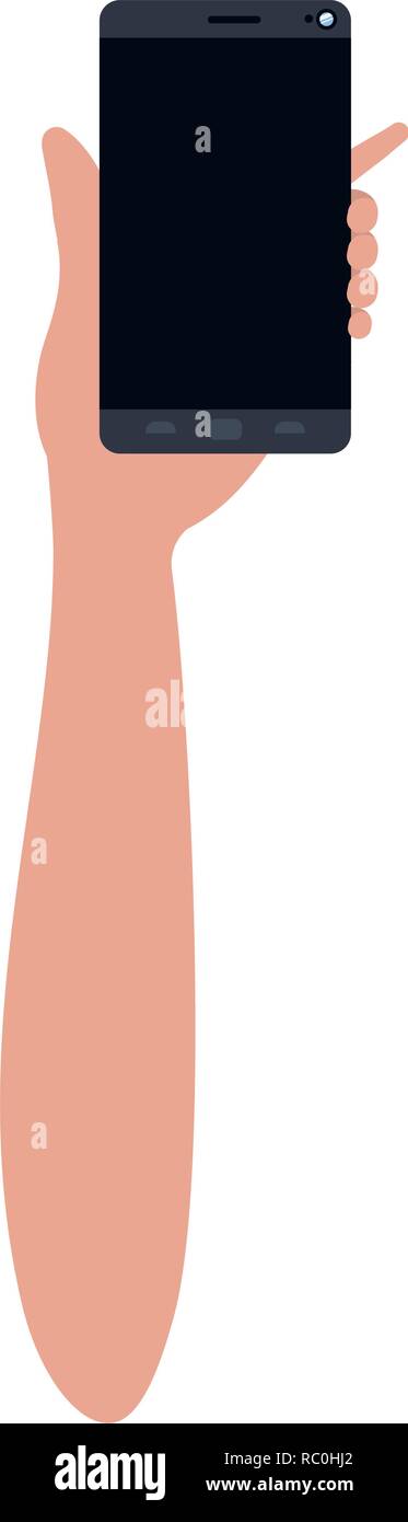 hand with smart phone isolated icon Stock Vector Image & Art - Alamy