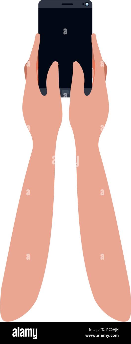 hands with smart phone isolated icon Stock Vector Image & Art - Alamy