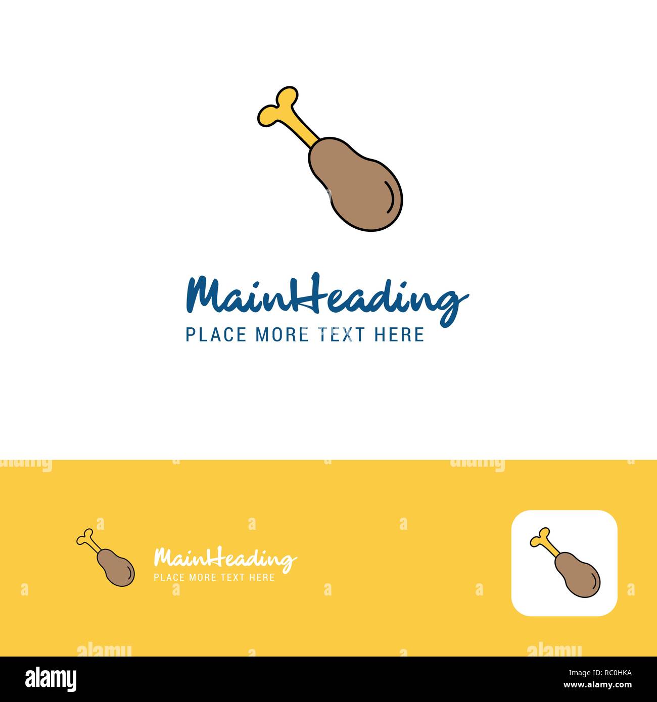 Creative Chicken lollypop Logo Design. Flat color Logo place for ...