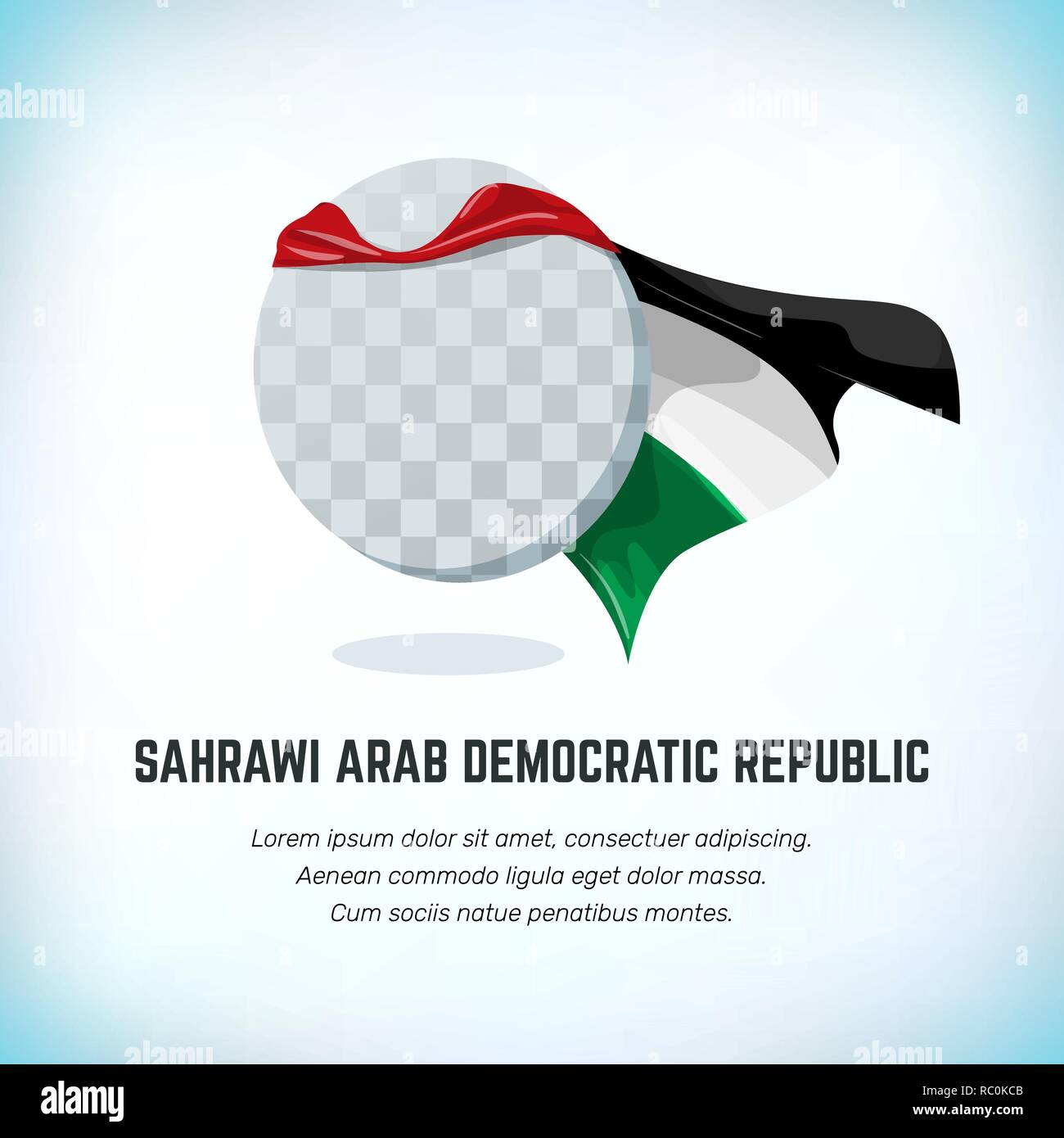 Sahrawi Arab Democratic Republic flag. Round flying template with ...