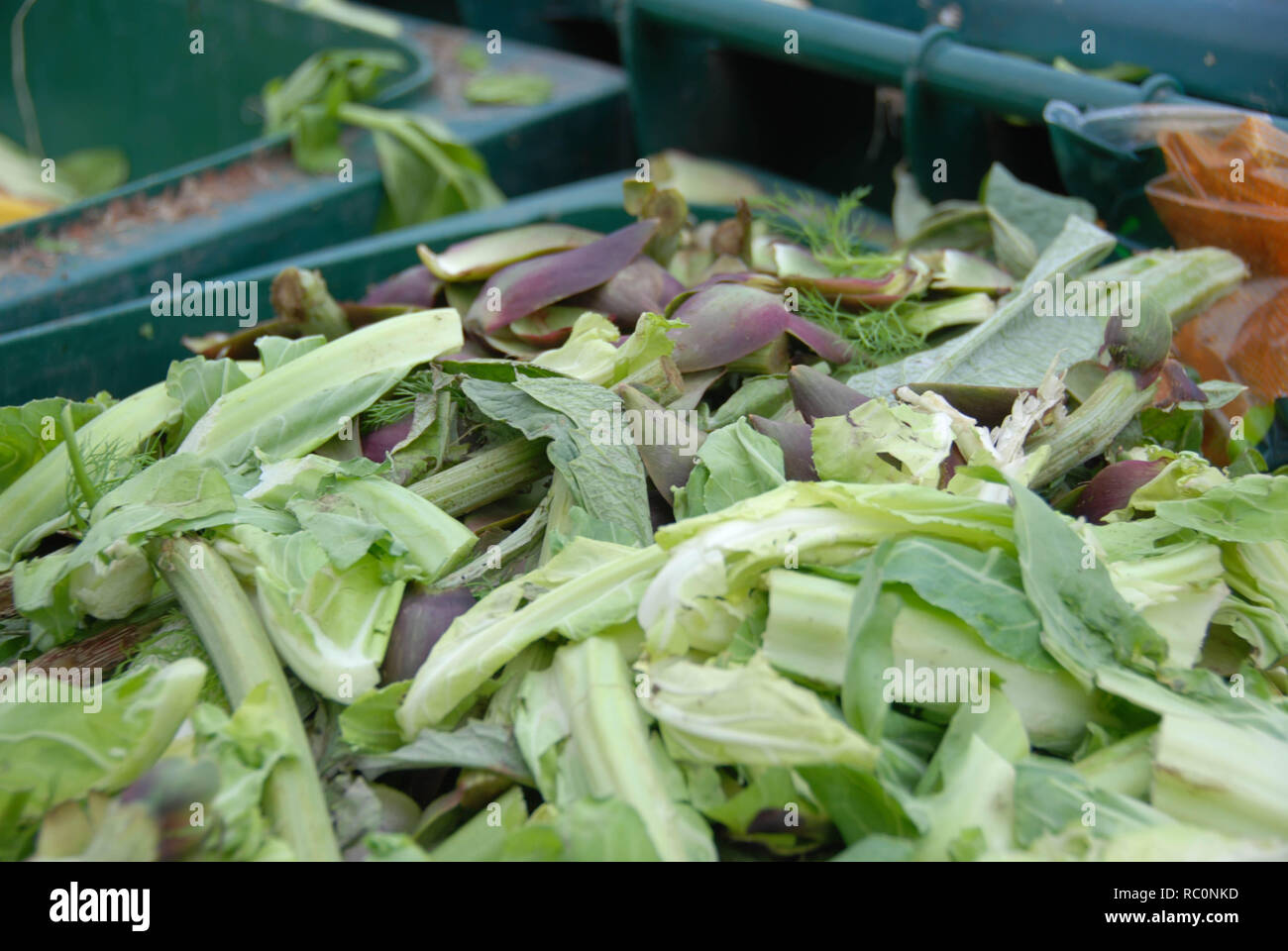 A bin with waste of food waste at the market Stock Photo - Alamy
