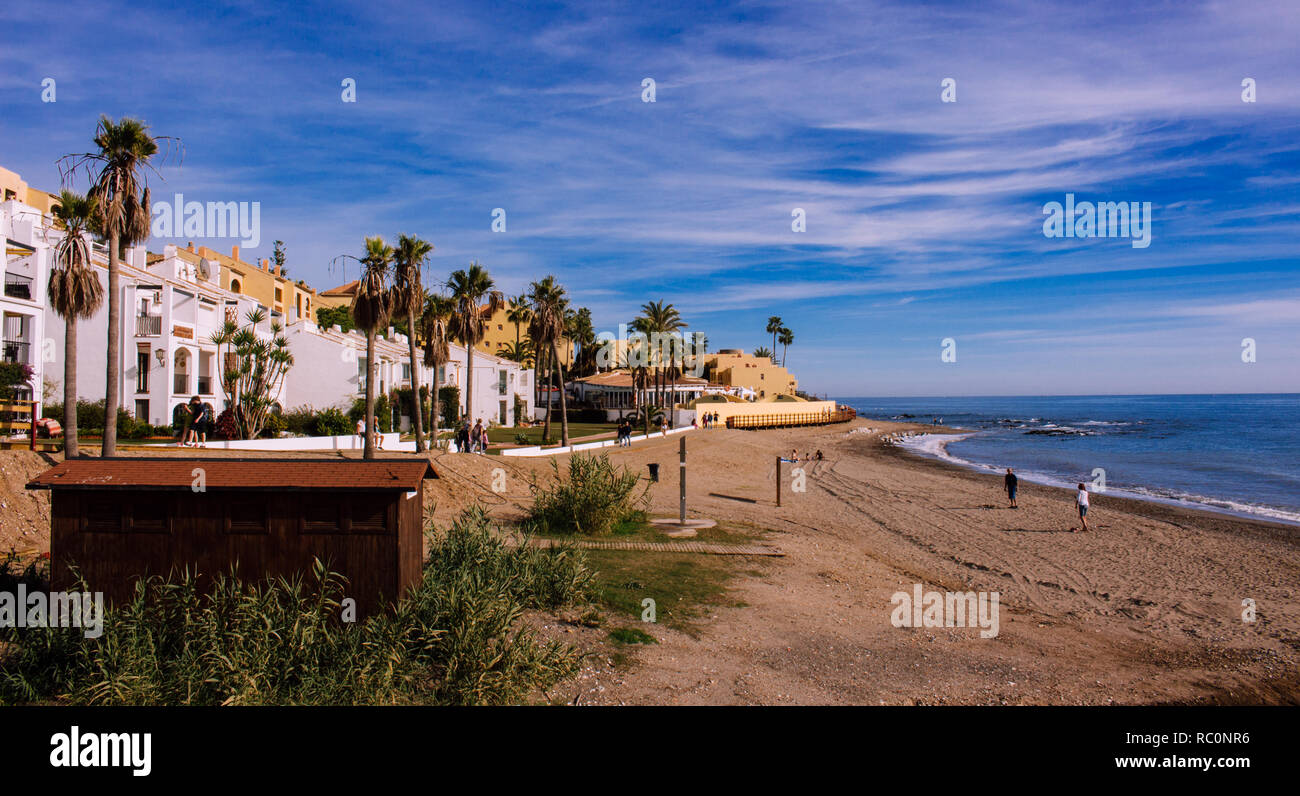 Beach. Calahonda Beach, Mijas, Costa del Sol Occidental, Malaga ...