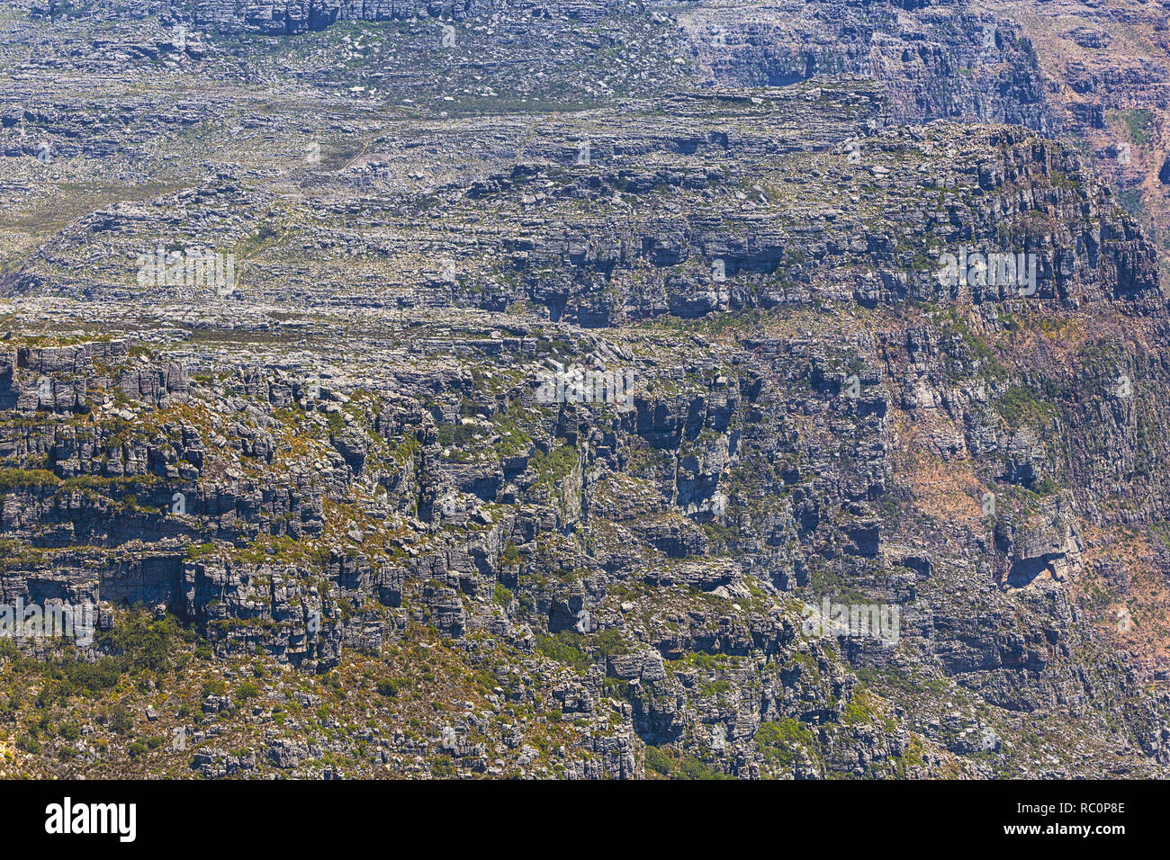 Table Mountain top rocky structure view Stock Photo - Alamy
