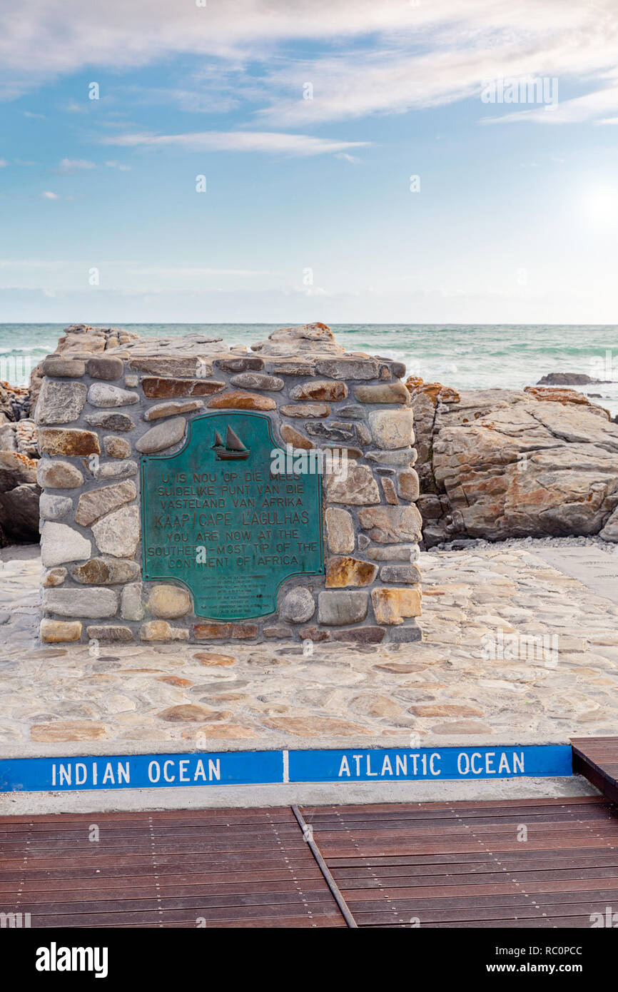 Cape Agulhas - tip of Africa, southernmost point of the continent Stock ...