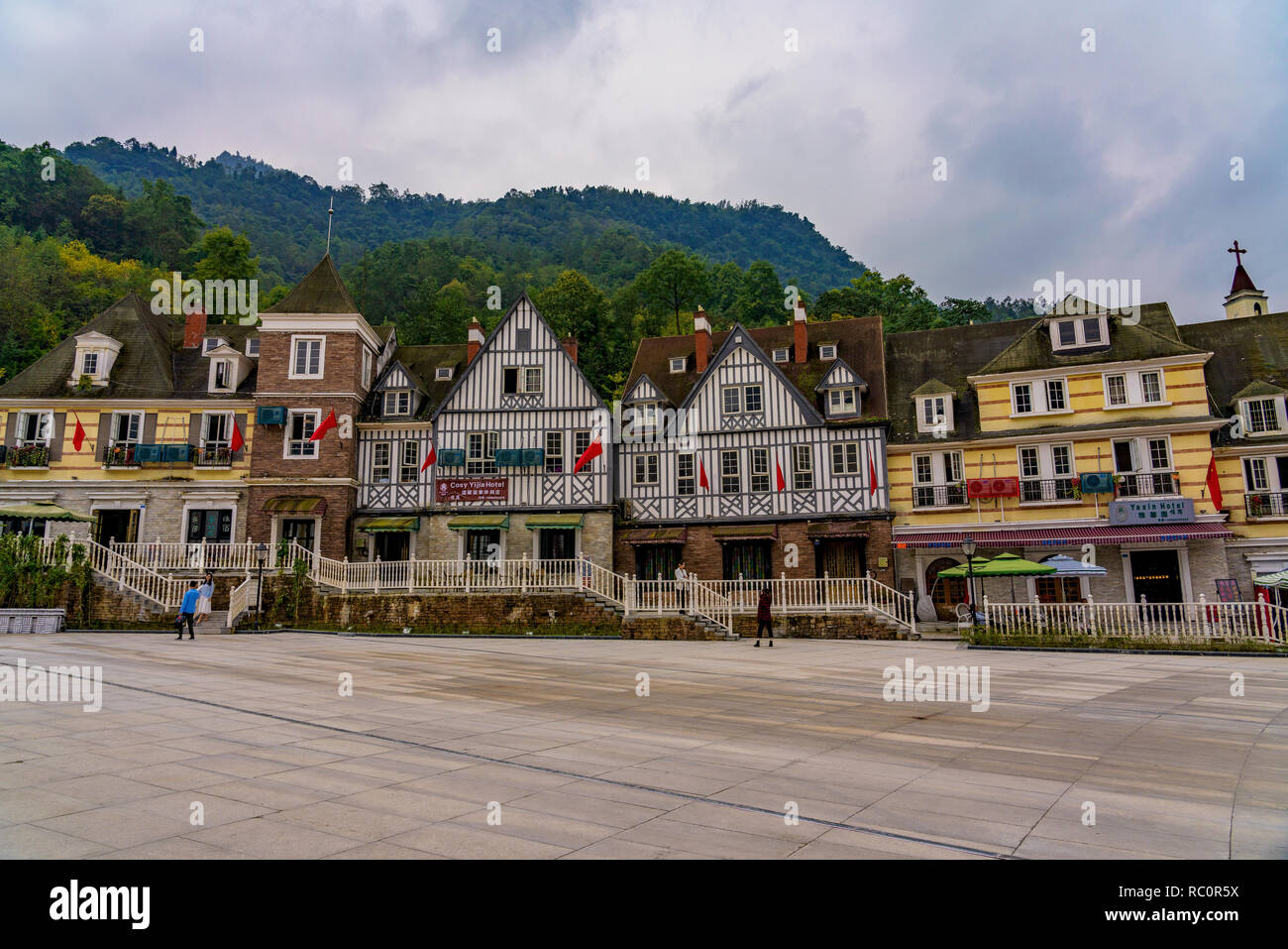 PENGZHOU, CHINA - OCTOBER 06: View of Bailu Town, a town known for its ...