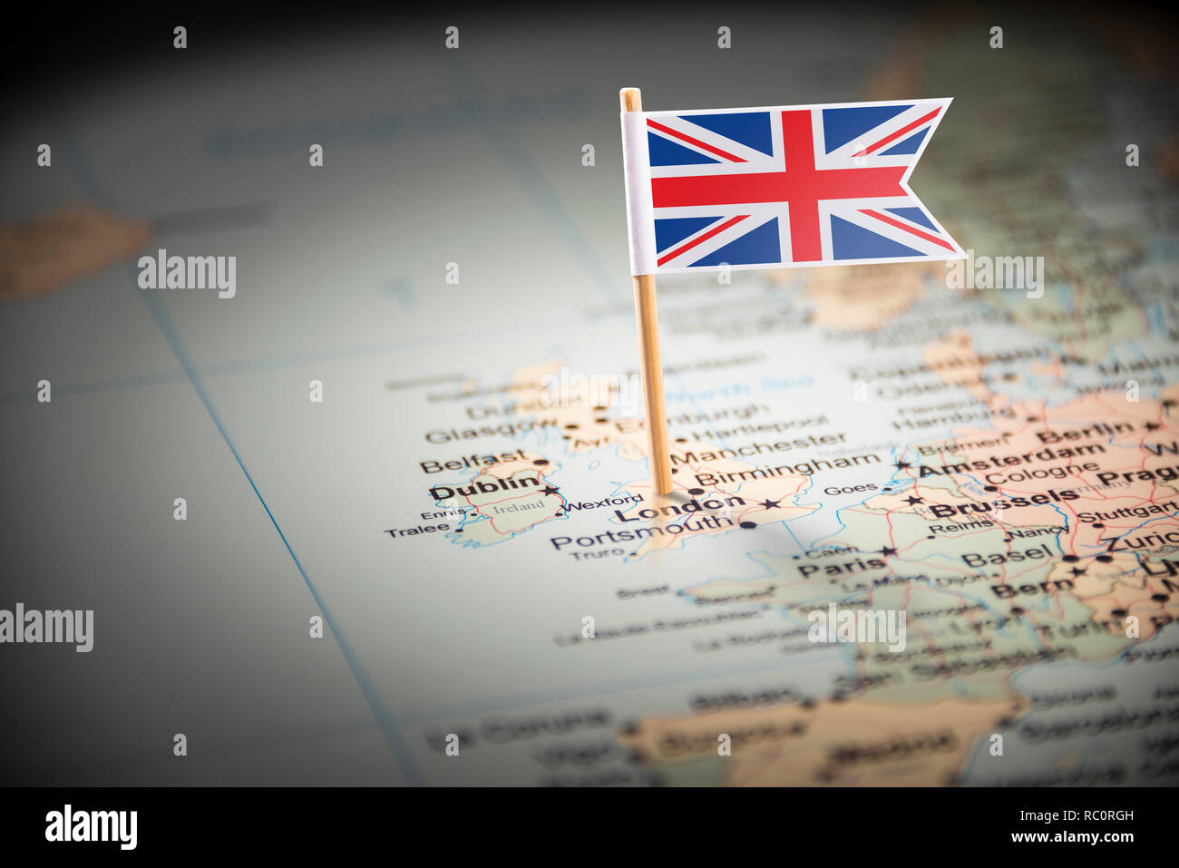 3d uk map with national flag hi-res stock photography and images - Alamy