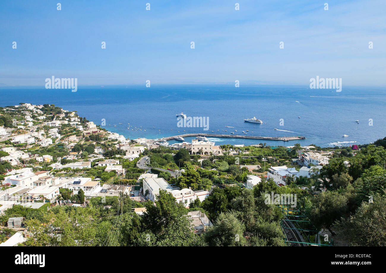 Landscape of the island, view from above. Capri island, Italy Stock ...