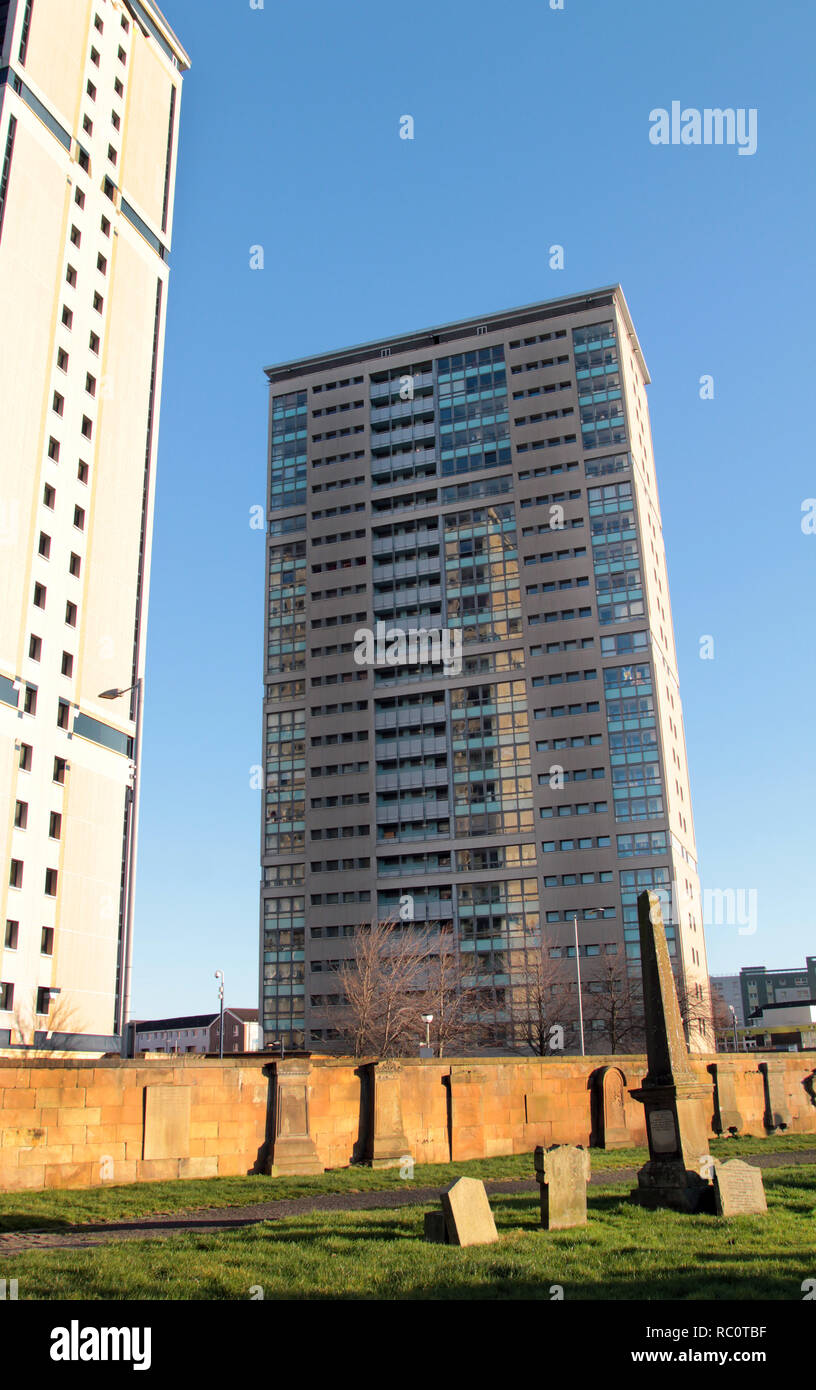 High rise, tower blocks of flats in the Gorbals area of Glasgow. The ...