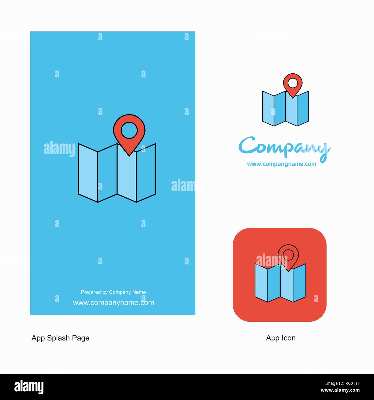 Map Company Logo App Icon and Splash Page Design. Creative Business App ...