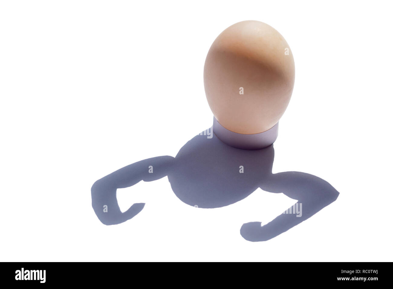 Egg with muscles, concept of egg protein, sports nutrition, diet for ...