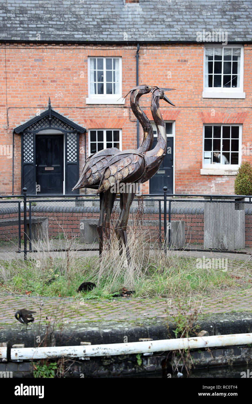 Sculpture at the Welshpool Museum,Canal basin, Welshpool,Powys Stock ...