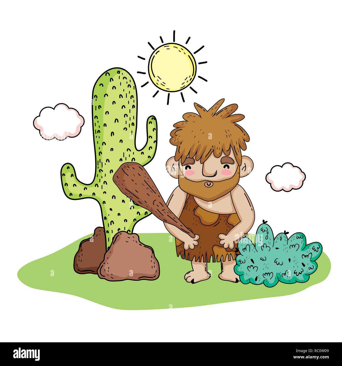 primitive man hunting wildlife with mallet Stock Vector Image & Art - Alamy