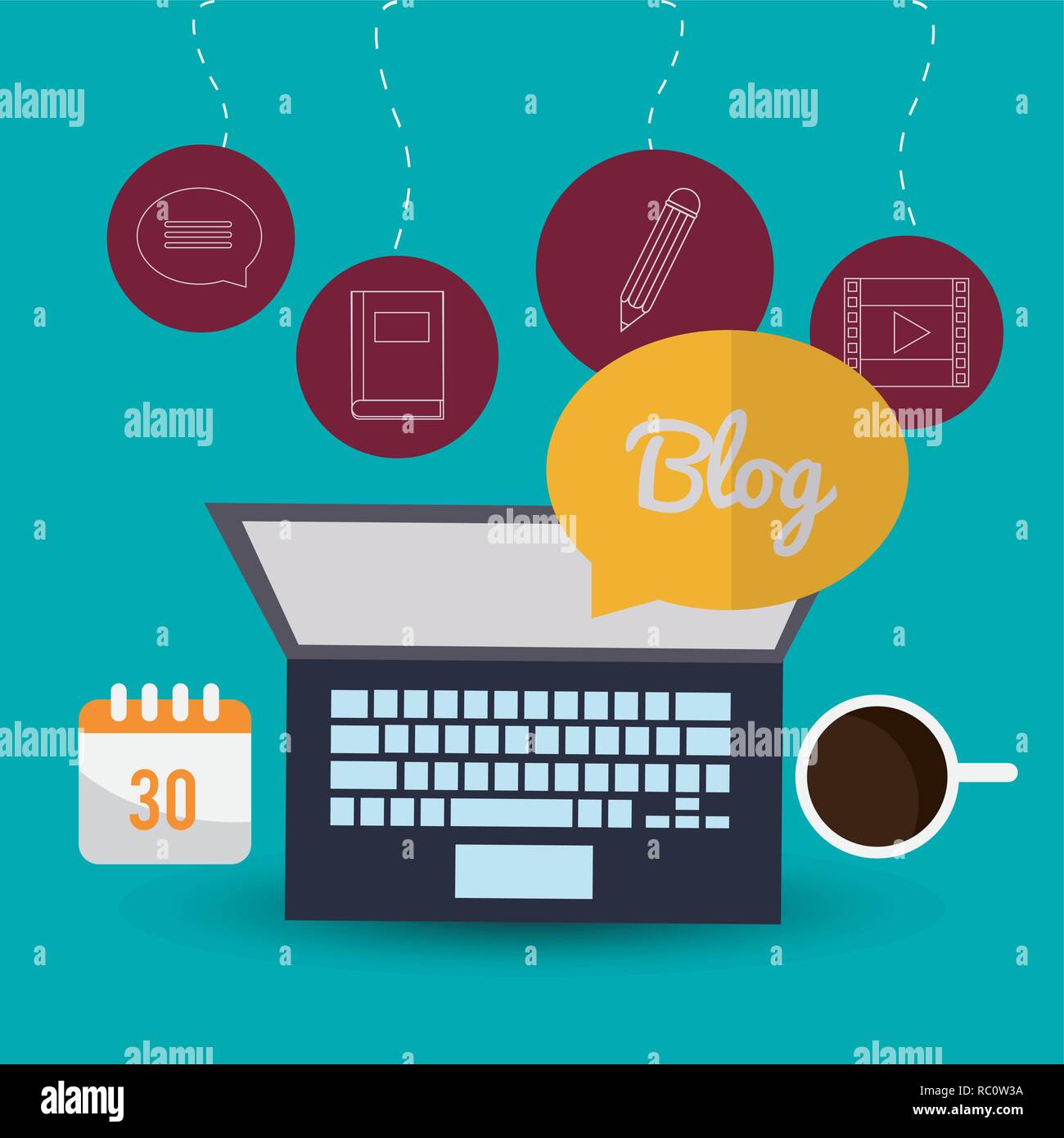 Blog design icons Stock Vector Image & Art - Alamy