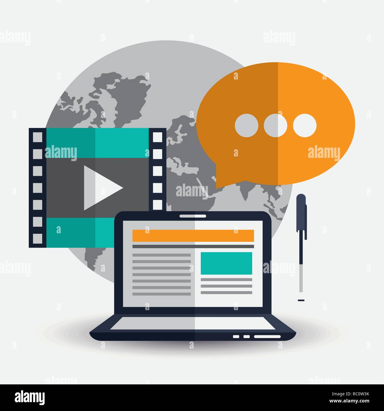 Blog design icons Stock Vector Image & Art - Alamy