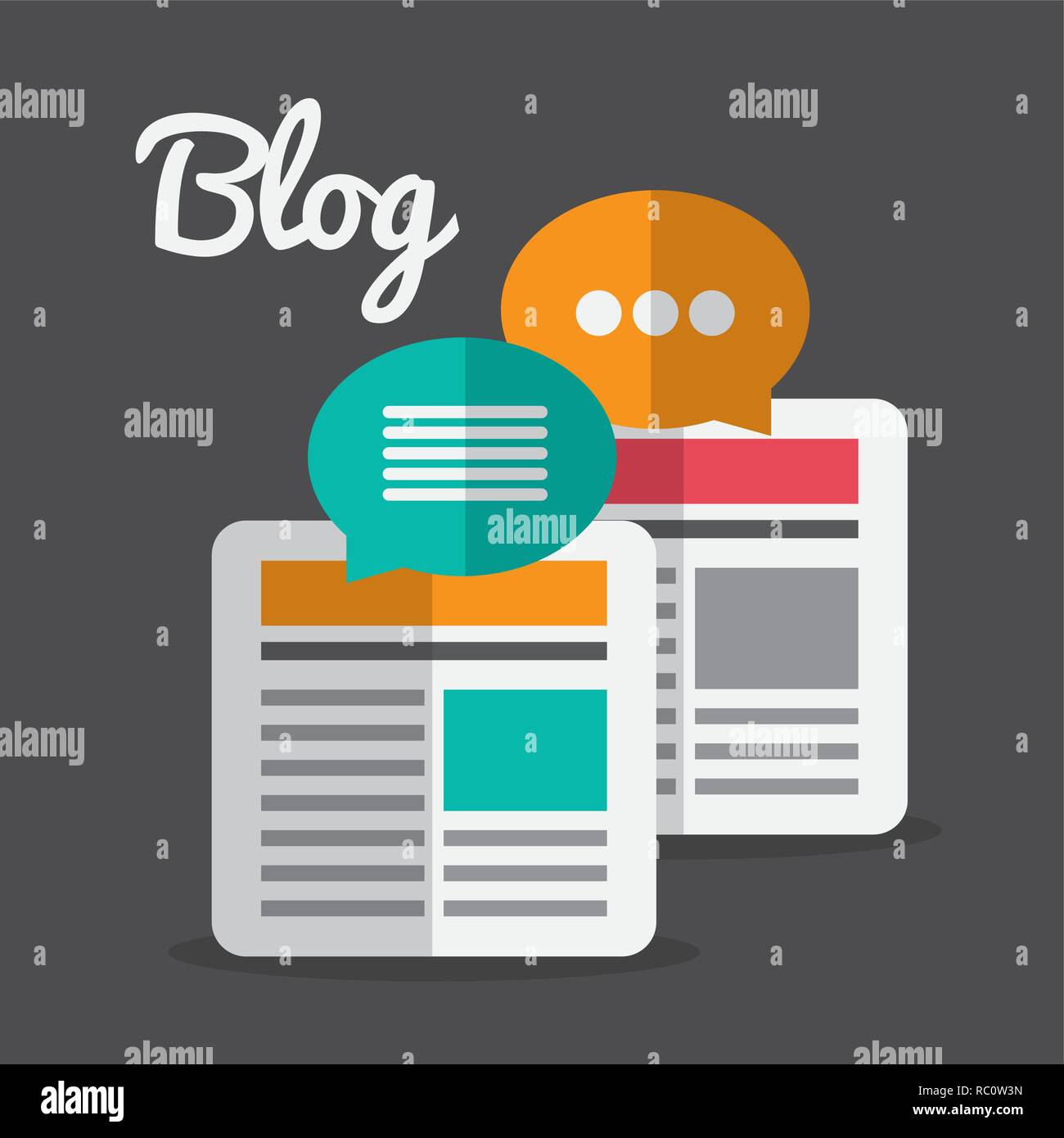 Blog design icons Stock Vector Image & Art - Alamy