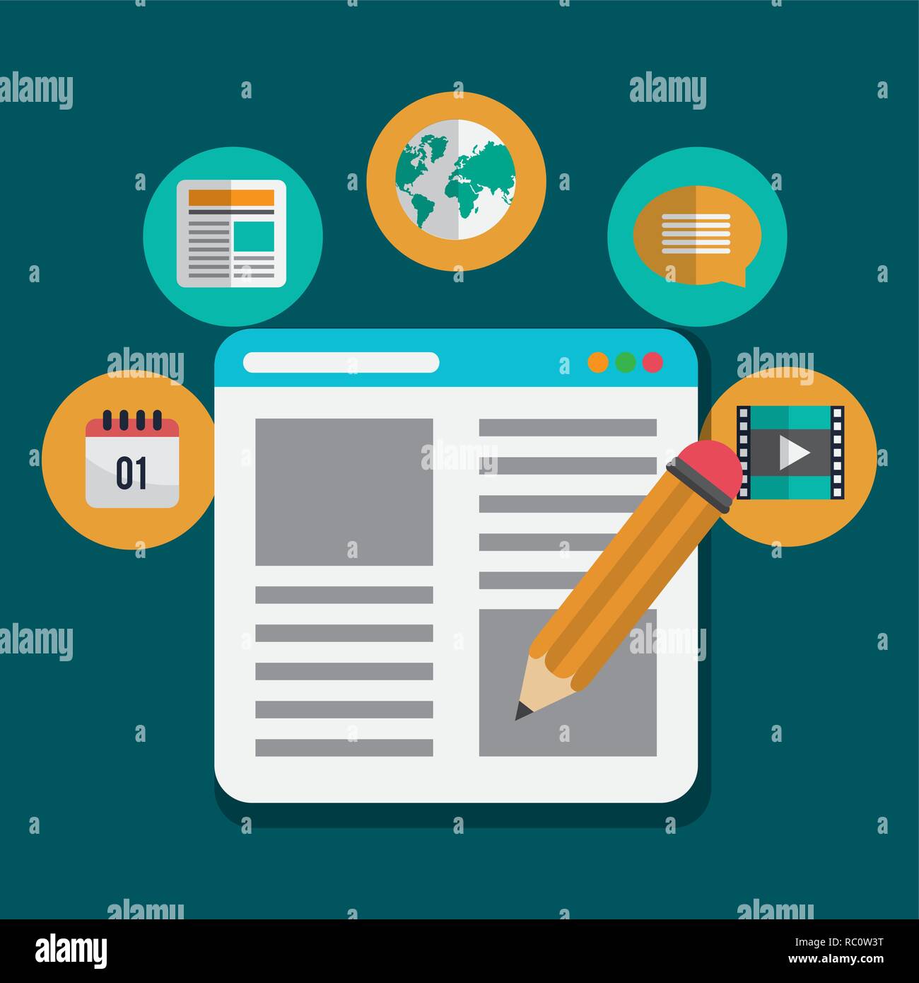 Blog design icons Stock Vector Image & Art - Alamy