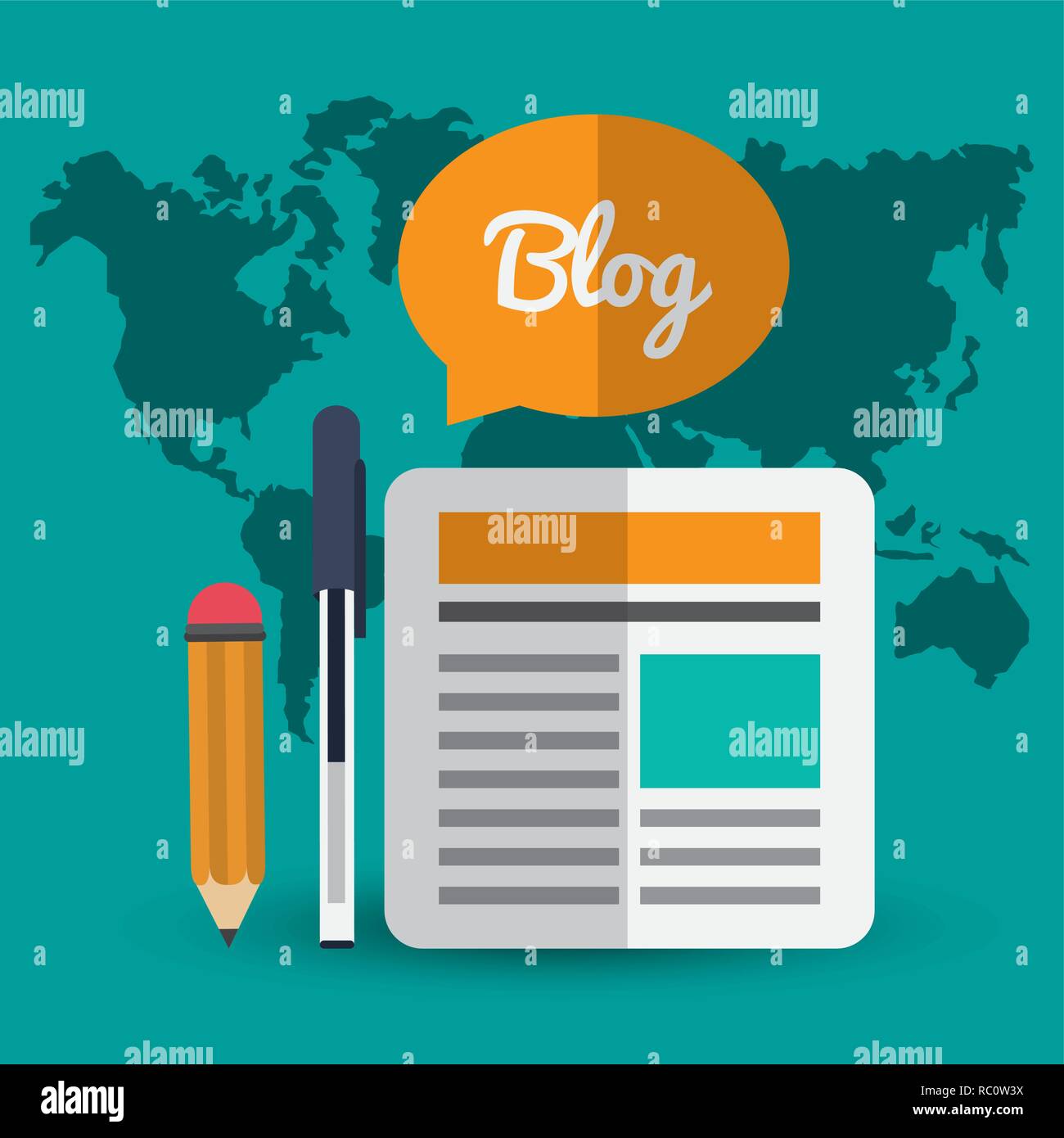 Blog design icons Stock Vector Image & Art - Alamy